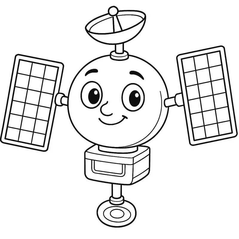 coloring page satellite