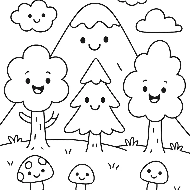 kids coloring pages mountain